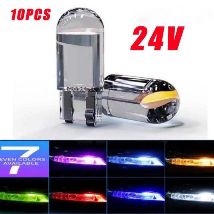 10pcs 24V 194 W5W LED T10 LED Bulbs For Car Parking Position Lights ...