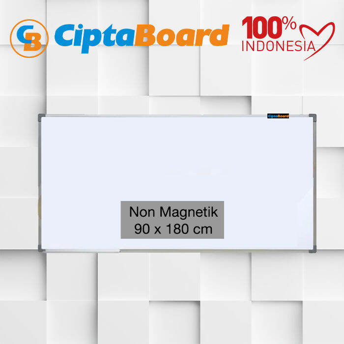 Whiteboard / Papan tulis / Papan board / Mading / Whiteboard gantung Non magnet 90 x 180 cm ...