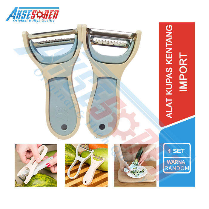 Pisau Kupas Buah Dan Sayur [1 Set/2 Mata Pisau] / Alat Pengupas Kulit ...