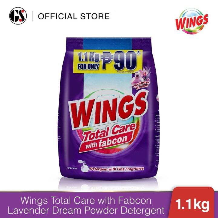 Wings Total Care with Fabcon Lavender Dream Powder Detergent 1.1kg ...