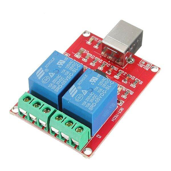 2 Channel USB Relay Module รีเลย์ 2 ช่องสามารถควบคุมทางคอมพิวเตอร์ผ่าน ...