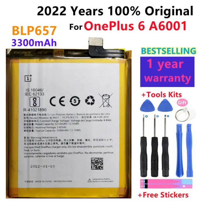 Original Replacement Phone Battery BLP657 3300mAh For OnePlus 6 A6001 ...