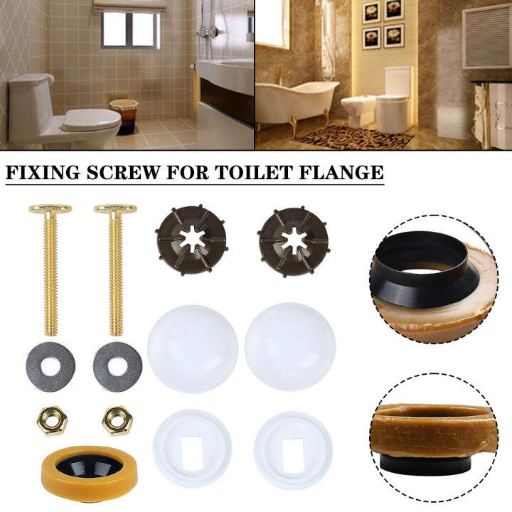 Idealhere Universal Toilet Wax Ring Kit with Bolts Wax Ring Gasket Toilet Bowl Repair Kit ...