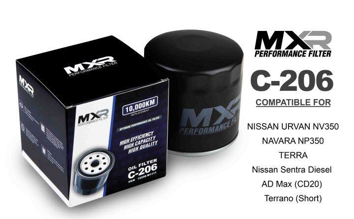 MXR OIL FILTER C-206 FOR NISSAN URVAN NV350 NAVARA NP350 TERRA Nissan ...