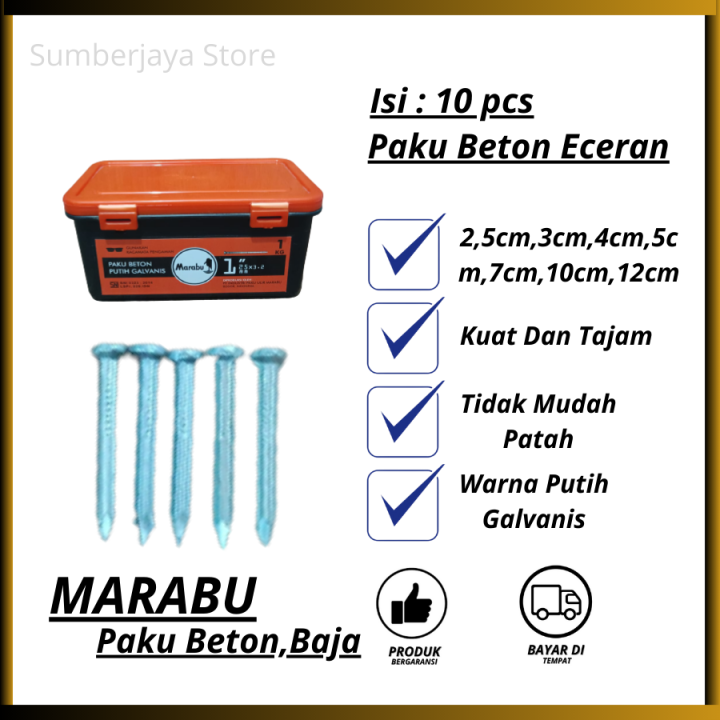 Produk Murah,,,!!! Paku Beton Marabu, Paku Baja Eceran, Paku Beton Putih Galvanis, Paku Tembok ...