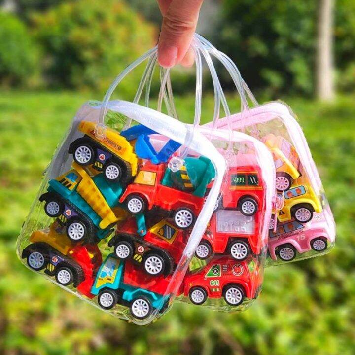 1 Bag 6Pcs Vehicle Mini Car Toy Kids Mini Pull Back Car Inertial ...