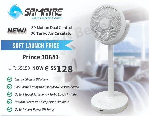 Samaire Prince 3D883 8inch DC Motor Stand Fan With Remote Control ...