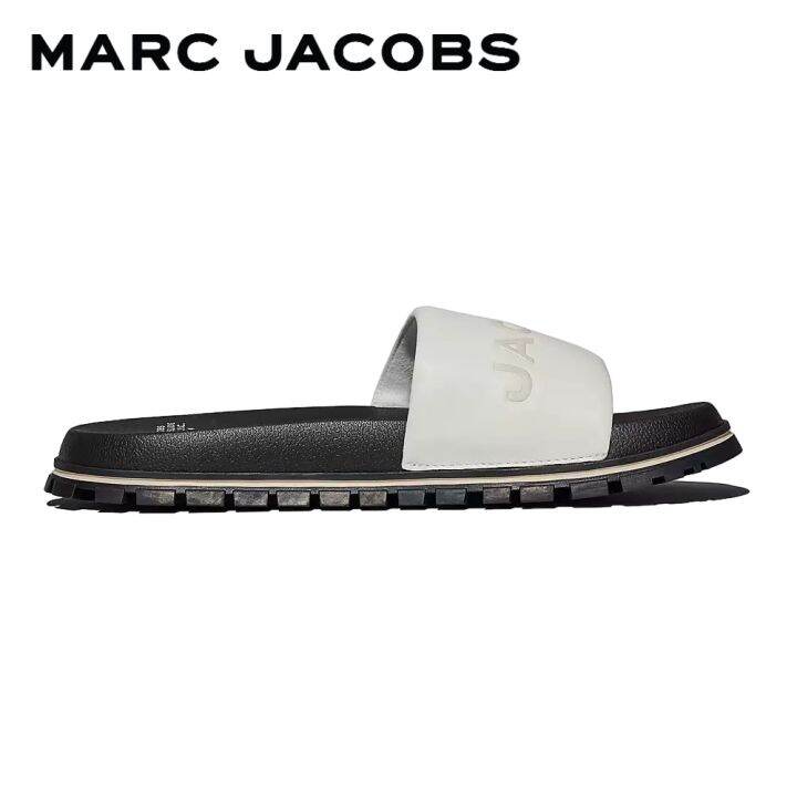 MARC JACOBS THE LEATHER SLIDE M9002407140 COTTON WHITE รองเท้าแตะ ...