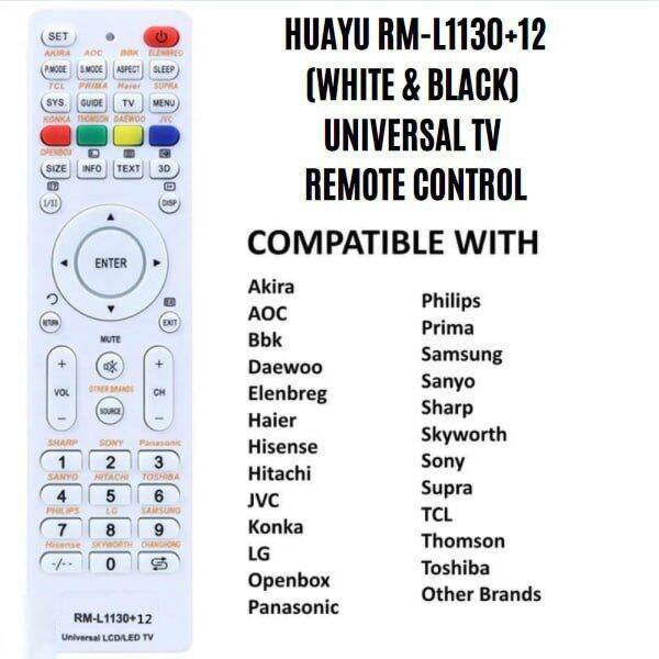 NEW Universal Remote Control Prestiz Devant Pensonic TCL Huayu RM-L1210 E RM-L1210 F RM-L1210 D ...