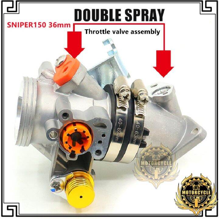 Throttle valve assembly Racing Dual Injector Throttle Body SNIPER 150 ...