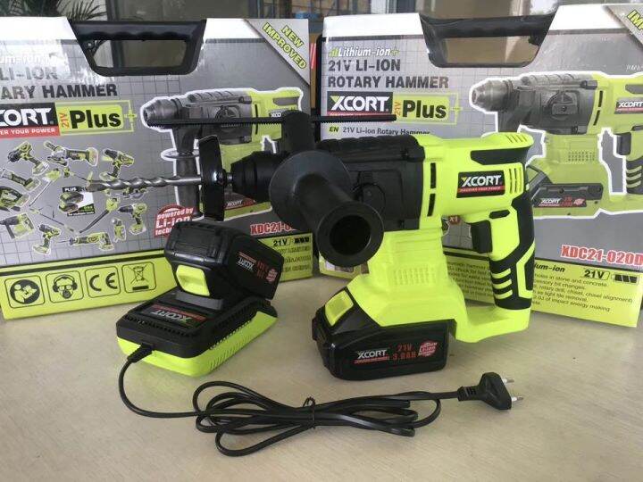 XCORT สว่านโรตารี่ 21V รุ่น XDC21-020D ไร้สาย 2 in 1 แถมแบตเตอรี่ 1 ก้อน + แท่นชาร์จ สินค้าเเท้ ...