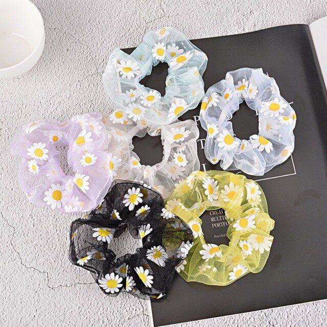 Rookie007 Ikat Rambut Wanita Cute Tile Flower Scrunchie Gelang Rambut ...