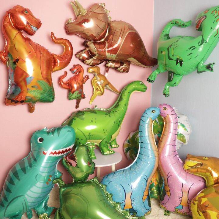 Large Dinosaur Balloons Tyrannosaurus Horned Dragon Triceratops Cute Dragon Foil Balloon Kids ...