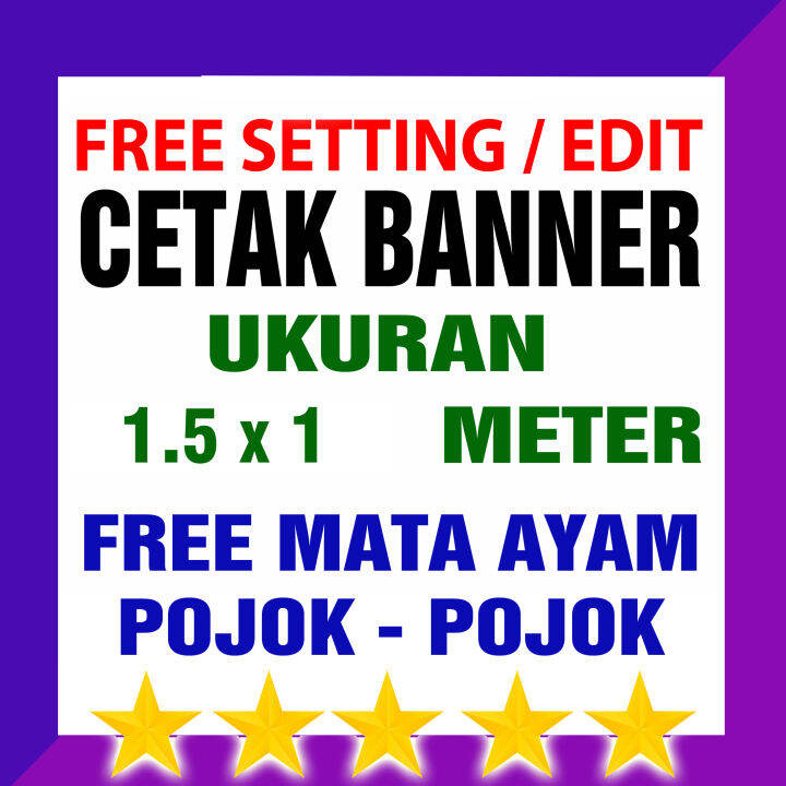 CETAK BANNER 1,5 x 1 METER FREE DESIGN | Lazada Indonesia