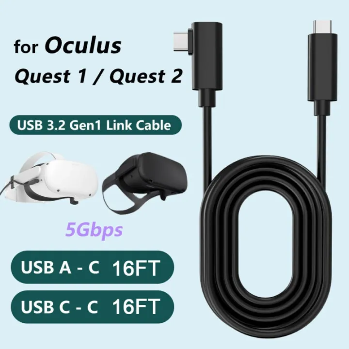 Fast Shipping 5m USB Type-C Data Charging Cable For Oculus Quest 2 VR ...