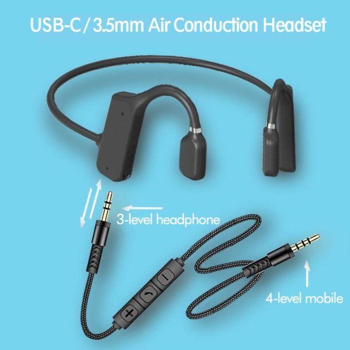 Air Bone Conduction Headphones C Type Outdoor Sports Headset 3.5mm ...