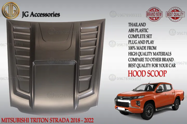 MITSUBISHI TRITON STRADA 2020 2021 2022 HOOD SCOOP / HOOD BONNET BLACK ...