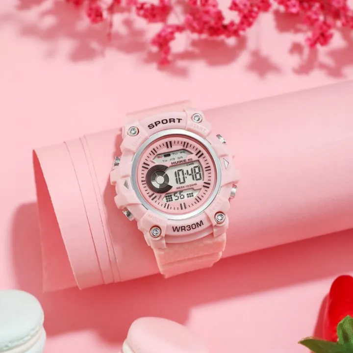 นาฬิกาดิจิตอล นาฬิกาข้อมือผู้หญิงและผู้ชาย นาฬิกาดิจิตอล ระบบไฟ LED ...