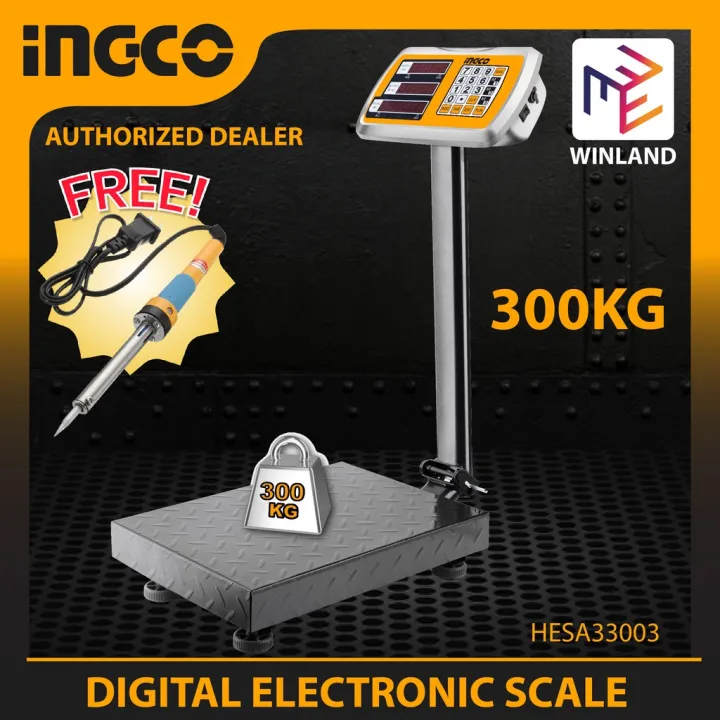 INGCO Tools Original 300kg Rechargeable Weighing Platform Scale With ...