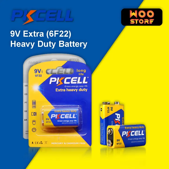 PKCELL 9V Battery Bateri 9V Extra Heavy Duty Battery PK CELL Ready ...