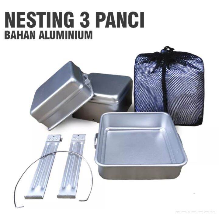 NESTING TNI KOTAK cooking set outdoor untuk camping | Lazada Indonesia