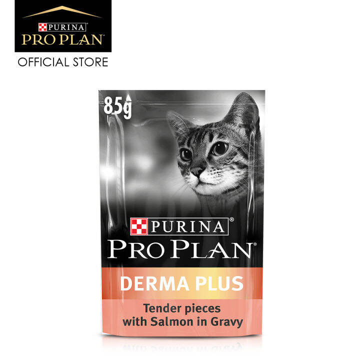 Pro Plan Derma Plus Salmon in Gravy Adult Cat Wet Pouch 85g | Lazada ...