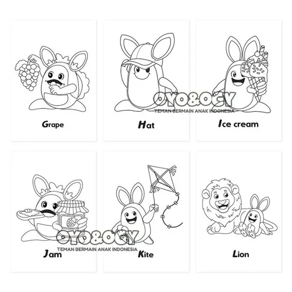 Mainan Anak Edukasi Kertas Gambar Mewarnai ABC Oyo Ogy A4 Coloring ...