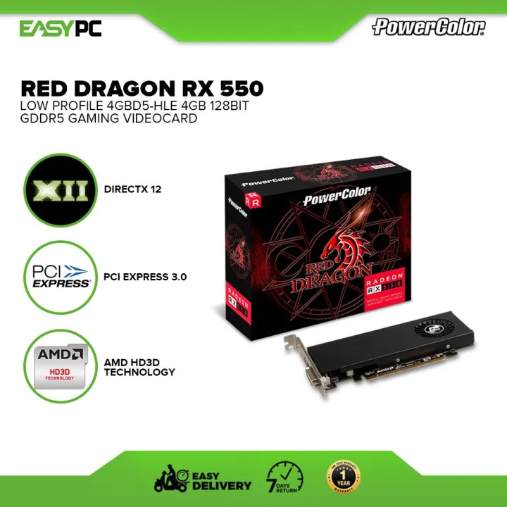 PowerColor Red Dragon Rx 550 Low Profile 4GBD5-HLE 4gb 128bit GDdr5 ...