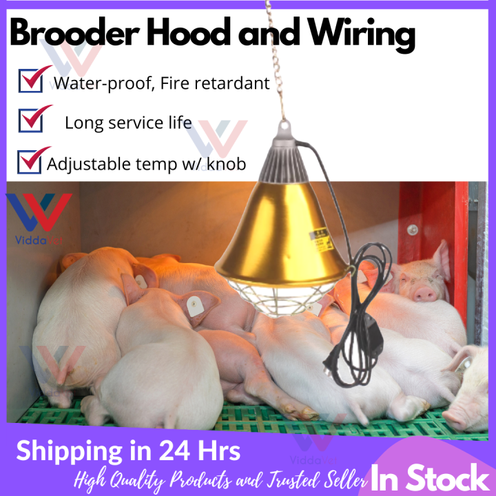 Hood and Wiring for Brooder Lamp Pigs Poultry Pets Heating Incubators ...