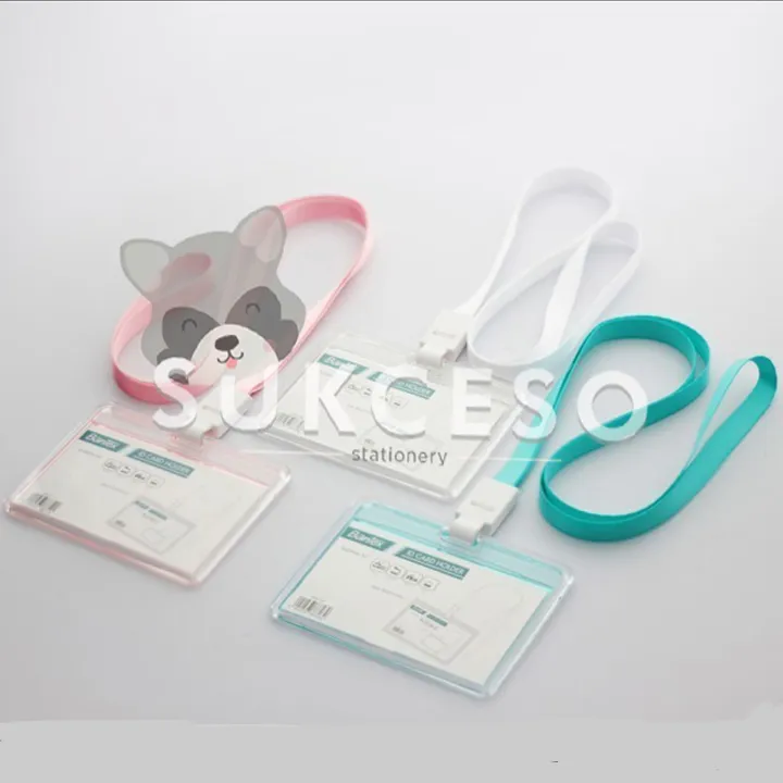 Bantex ID CARD Transparant LANDSCAPE + Lanyard Name Tag Clear ...