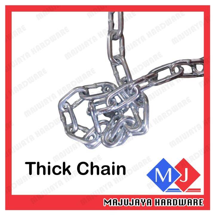 1KG Galvanized Iron Chain | Rantai Besi Thick Tebal | Lazada