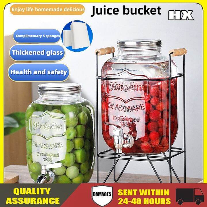 5L 8L Juice Drink Glass Jar Dispenser with Stand and Faucet | Lazada PH