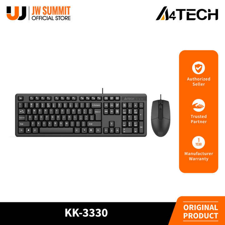 A4Tech KK-3330 Multimedia FN Laser Inscribed Keys Desktop Wired Keyboard and Mouse Combo | Lazada PH