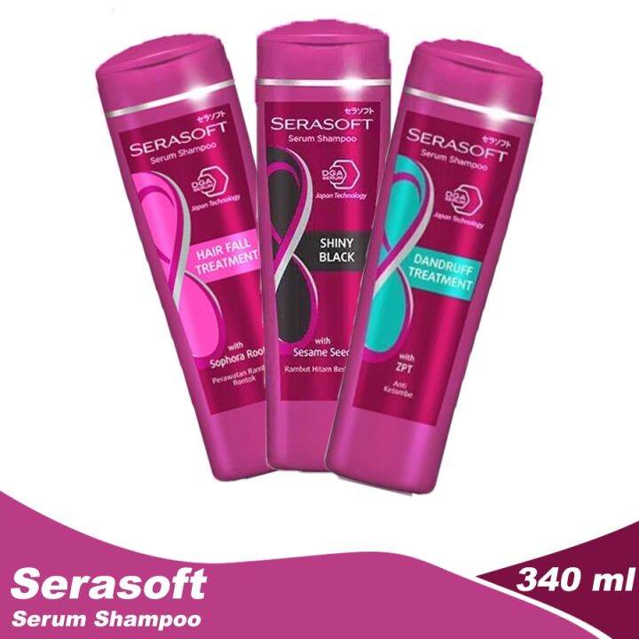 Serasoft shampoo anti dandruff / anti hair fall / shinny black 340 ml ...