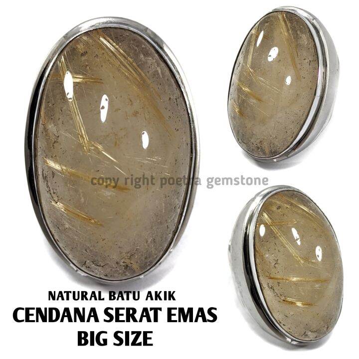 Natural Batu Akik Cendana Serat Emas Big Size CE05 | Lazada Indonesia
