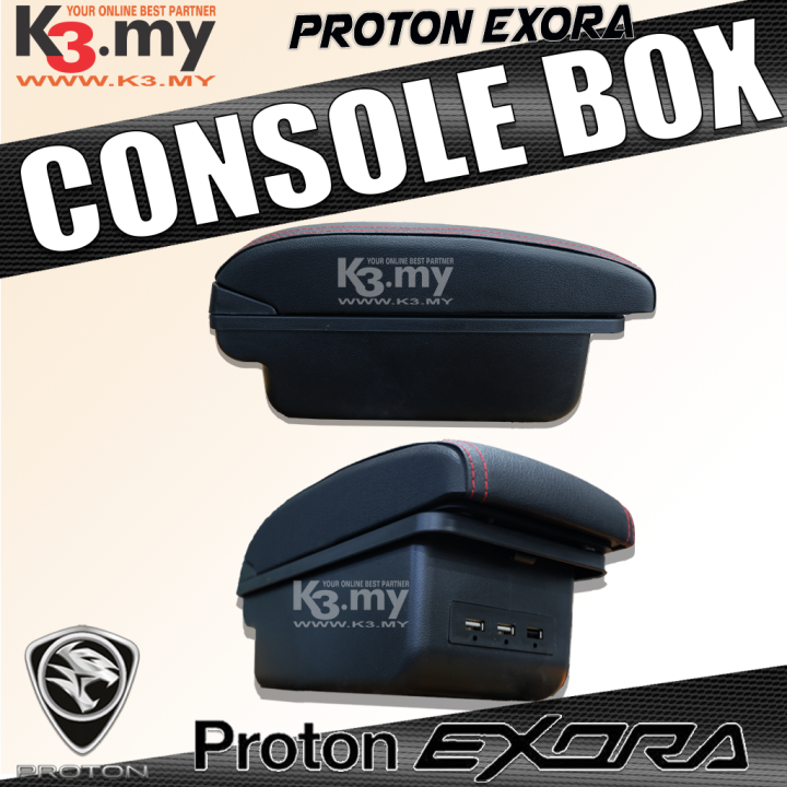 Proton Exora Dual Layer With 3 USB Port Armrest/Console Box | Lazada