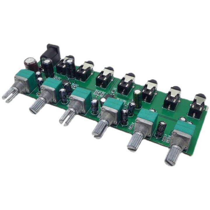 6 Ways Stereo Mixer Audio Distributor Mixing Board with Independent ...