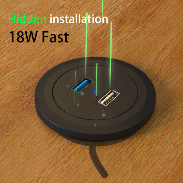 Desktop Hole Embedded 18W QC3.0 USB Dual socket USB Hub hidden Charger ... Desktop Hole Embedded 18W QC3.0 USB Dual socket USB Hub hidden Charger ...