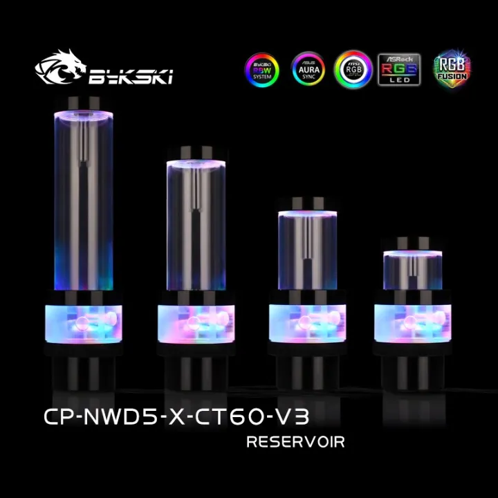 Bykski CP-NWD5-X-CT60-V3,RGB AIO D5 Pump+Reservoir,Cylindrical Water ...