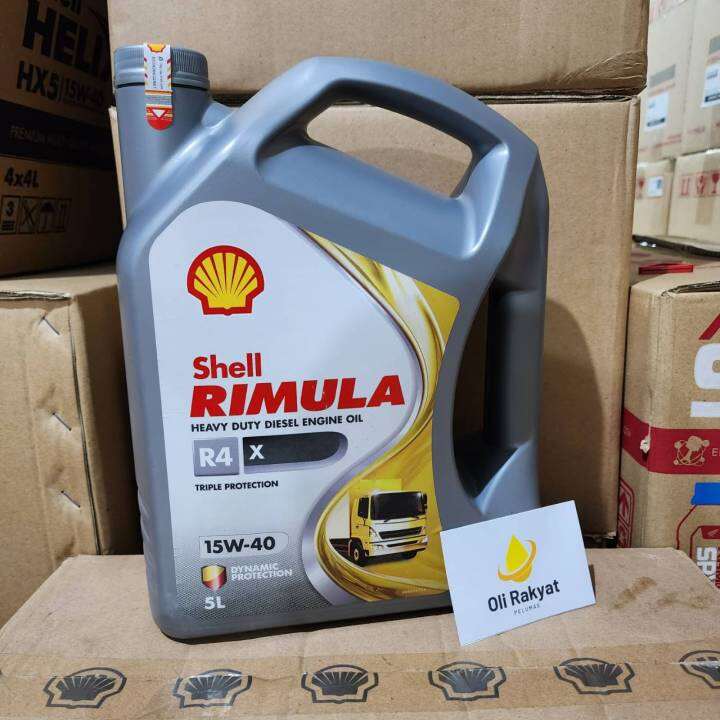 Shell RIMULA R4X 5 L | 15W 40 5 LITER / ORIGINAL BARCODE / Oli Mobil ...