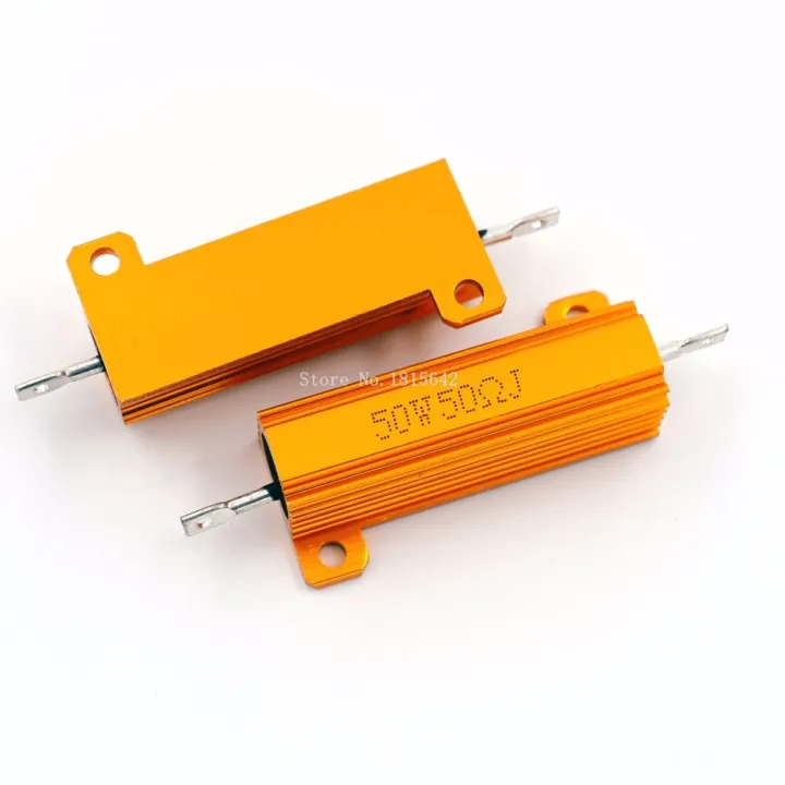 RX24 50W 50R 50RJ Metal Aluminum Case High Power Resistor Golden Metal ...