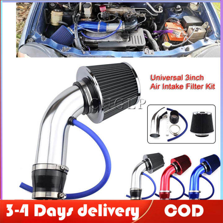 76mm/3inch Universal Car Cold Air Intake Filter Induction System Kit ...
