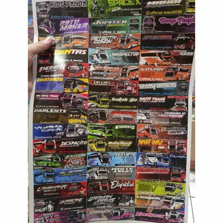 Stiker panjang viral bus telolet isi 45 kotak/stiker bus telolet/stiker ...