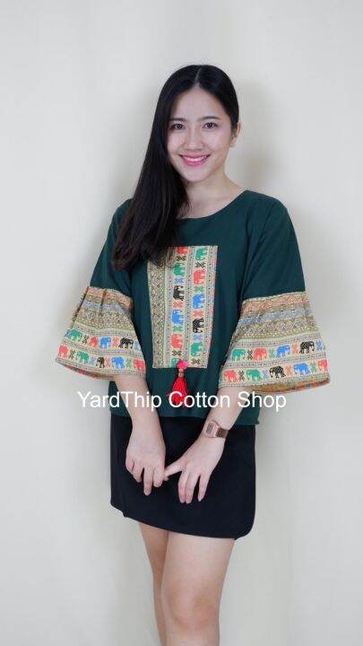 YT65เสื้อผ้าฝ้าย แขนกว้าง ใส่แล้วมีสไตล์ | Lazada.co.th