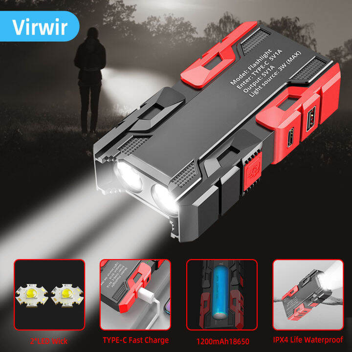 VIRWIR Ultra Bright Multi-function Mini Torch Light 3 Modes Portable ...