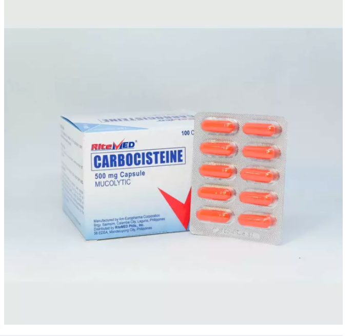 RiteMed Carbocisteine 500mg (100 capsules) Mucolytic Solmux and ...