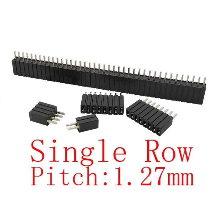 10Pcs 1.27mm Pitch 1.27 mm Single Row Female Socket Pin Header PCB Board Connector 2P 50Pin ...