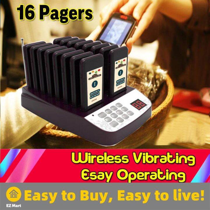 【Fast Shipping】 【16*Channels】Restaurant Pager Buzzer Wireless Call 16 ...