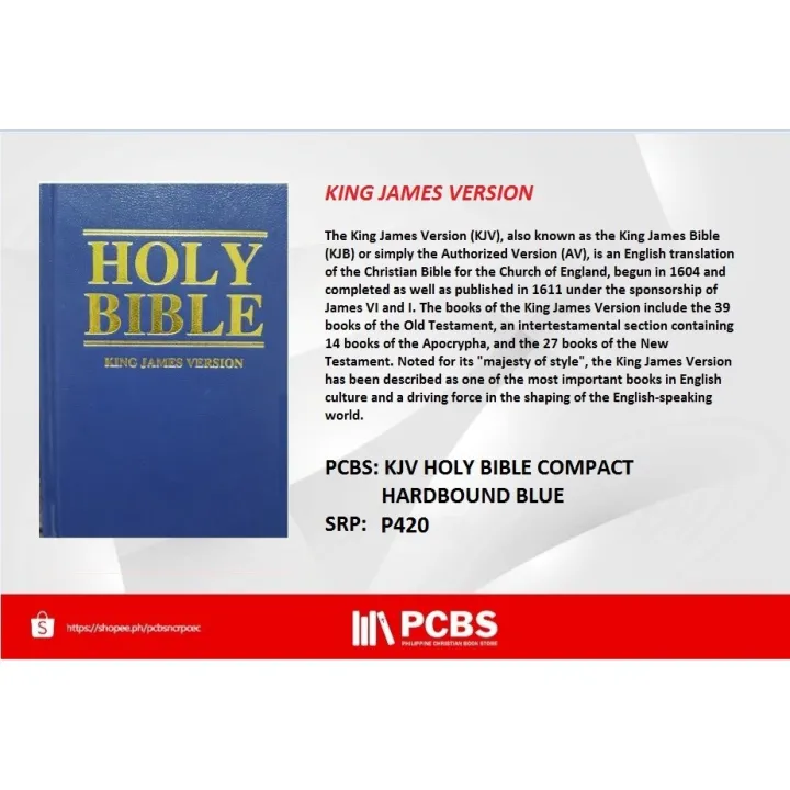 PCBS KJV Holy Bible Compact Hardbound Blue - SFB (6 x 4.25 x 1.1 inches ...