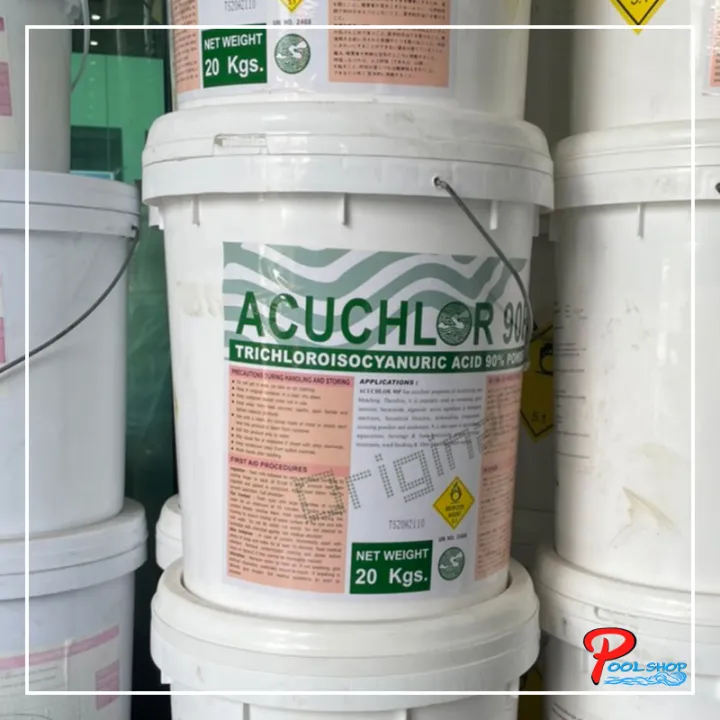 CHLORINE Powder 90% คลอรีนผงสำหรับฆ่าเชื้อโรคในสระว่ายน้ำขนาด 20 kg ...